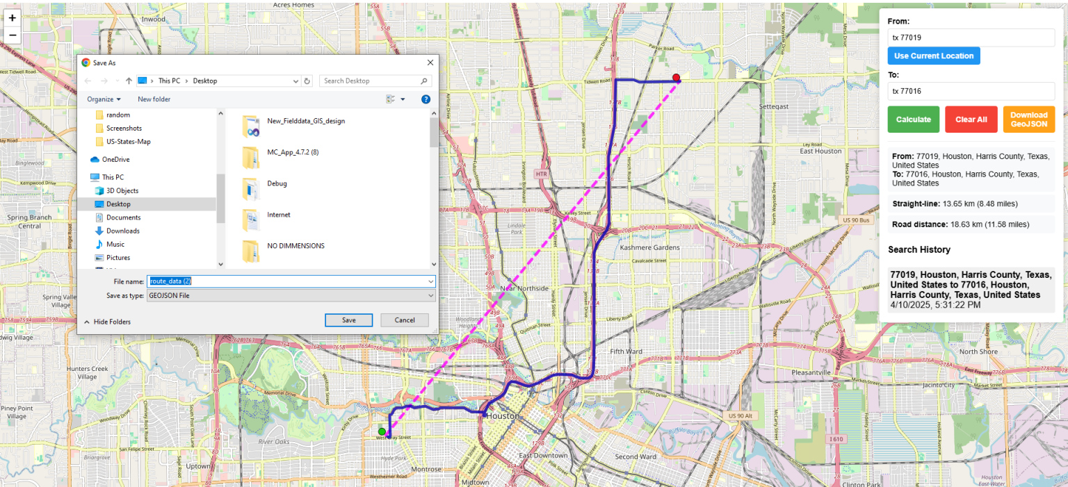 Measure Distance Map - Find Driving & Straight Distance Between 2 ...